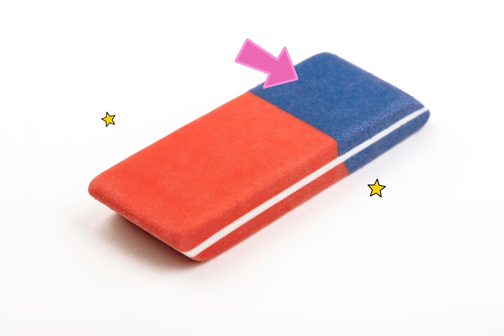 Am, kaaaaj? Modri del radirke NI namenjen brisanju kemičnega svinčnika ...